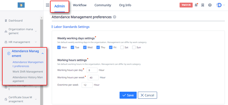 Setting Attendance Info – Docswave help