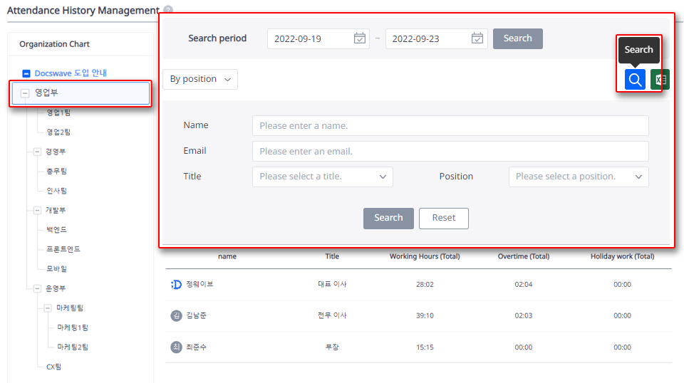 To check the details of working hours – Docswave help