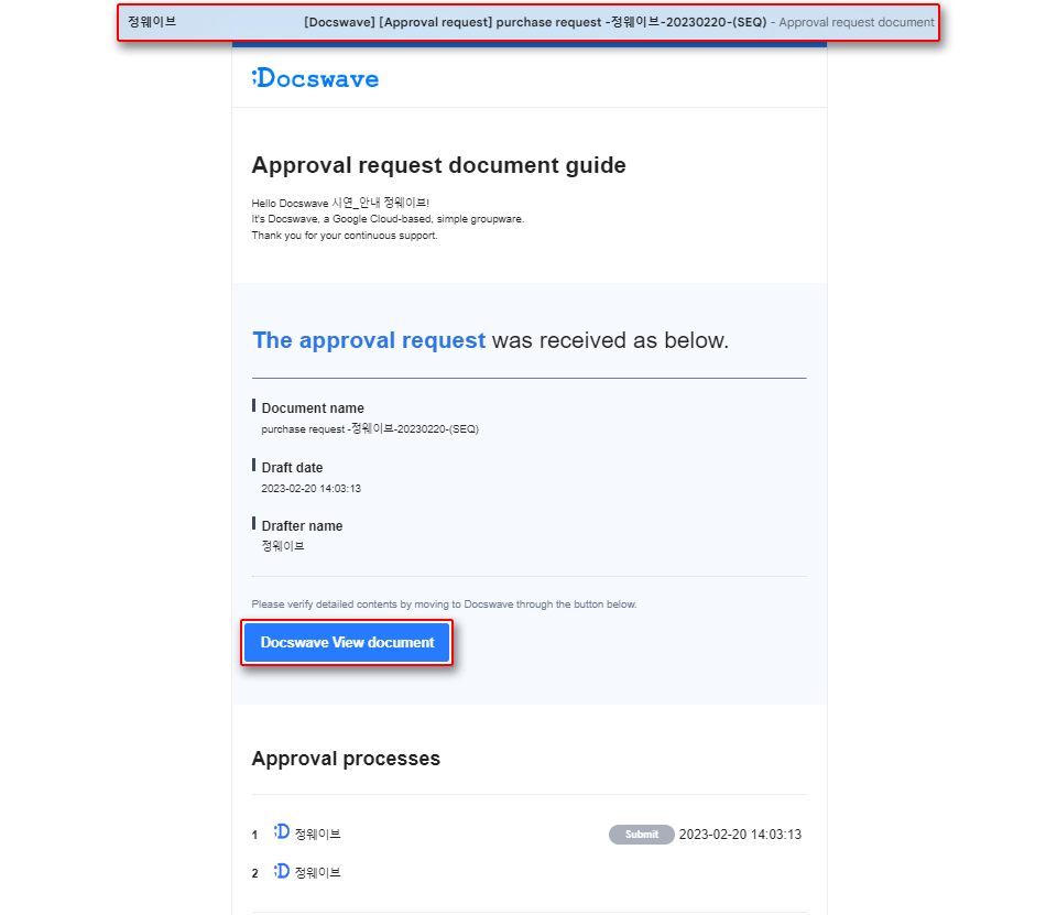 Approve/return documents in mail/slack – Docswave help